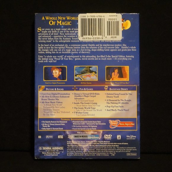 Disney | Media | Disney Aladdin 2 Disc Special Edition Dvd Platinum ...